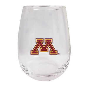 Minnesota Gophers 9 oz Stemless Wine Glass 2 Pack Officially Licensed Collegiate Product