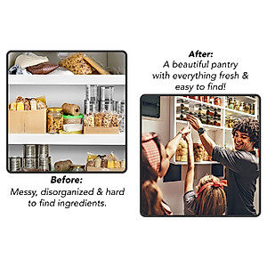 Shazo Airtight 9 Pc Mini Container Set + 9 Spoons - Durable Clear Plastic Food Storage Containers with Lids - Kitchen Cabinet Pantry Containers for Spices, Herbs, Coffee, Tea - Gray