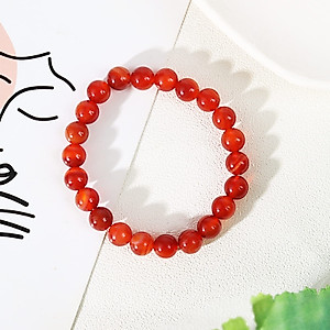 YANCHUN Carnelian Necklace Bracelet Set Red Jewelry for Women Healing Crystal Necklace Beaded Bracelets Lucky Red Jewelry Gifts