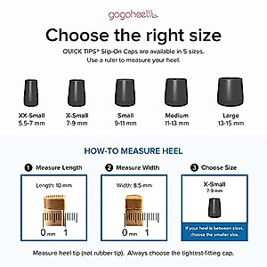 GoGoHeel Quick Tips - The Original High Heel Protector & Heel Repair Caps - 2 Pairs (Small, Medium, Black)