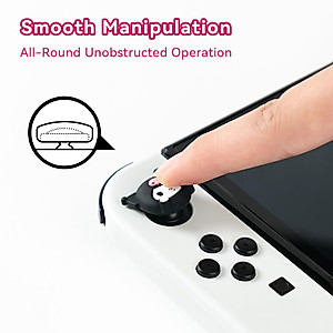 WISHAVEN Cute Pocket Monsters Joycon Thumb Grip Caps Compatible with Nintendo Switch, Soft Silicone Joystick Cover for Nintendo Switch/OLED/Lite Controller, 4PCS (Skull & Troublemaker Rabbit)