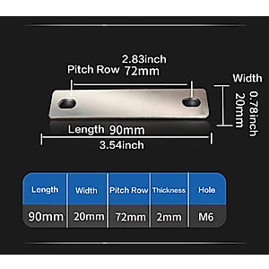 VNSZNR Bus Bars Connector Red Copper Nickel Plate Pitch Row 72mm Lifepo4 Cell Lithium Battery Busbar
