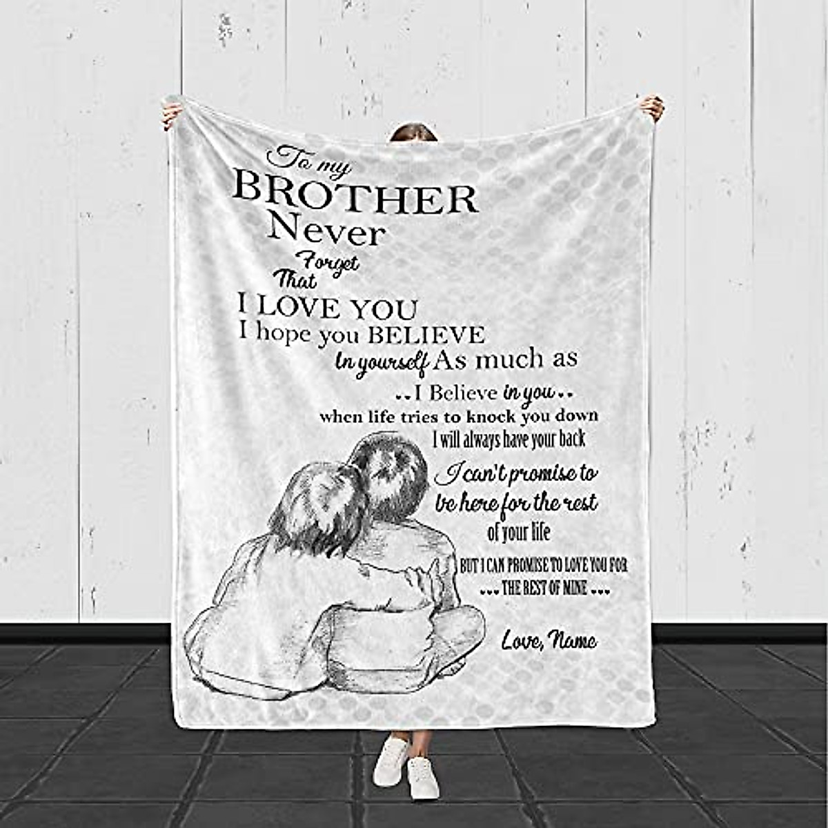 Launchigo Customized to My Brother Blanket Soft Sherpa Throw Blanket for Christmas, Birthday, Graduation, Thanksgiving & Christmas Gift. (to My Brother-from Brother 04, 30"X40") Baby Blanket.