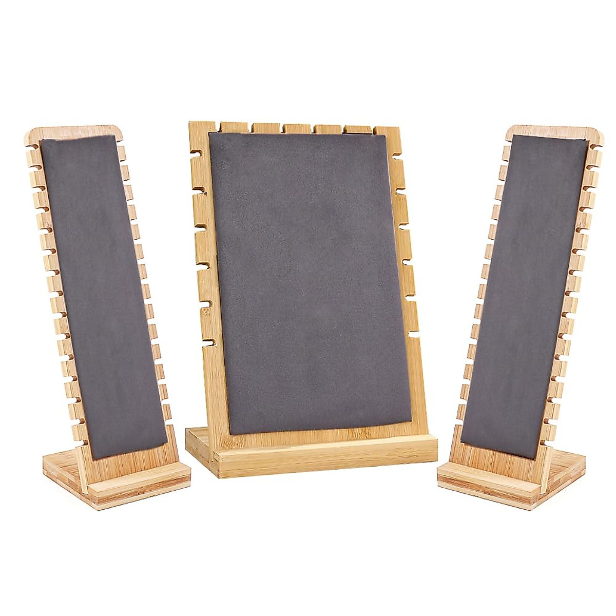 LOARNIEA Necklace Display Stands for Selling Necklace Holder Necklace Display Storage Jewelry Display Storage Set 3PCS (Gray)