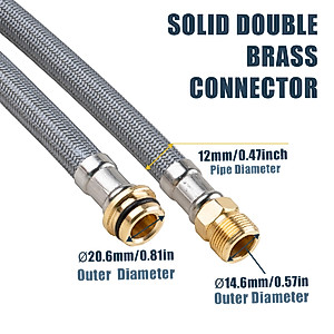 Kitchen Faucet Parts for Grohe 48293000 Replacement Hose with Weigt Ball and 3 Connect Adapters, Grohe Ladylux 46174000 46092000 Kitchen Faucet Hose Replacement Parts, Pull-Down Hose for Sink, 59"