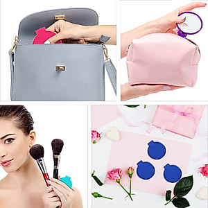 Yalikop 36 Pcs Compact Mirror Bulk Mini Round Makeup Mirror Portable Foldable for Purse Women Travel Daily Use(Pink, Purple, Green, Blue)