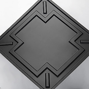 Art3d Decorative Drop Ceiling Tile 2‘x2‘, Glue-up 3D Textured Ceiling Panel, Plastic Sheet in Black(12 Pack)