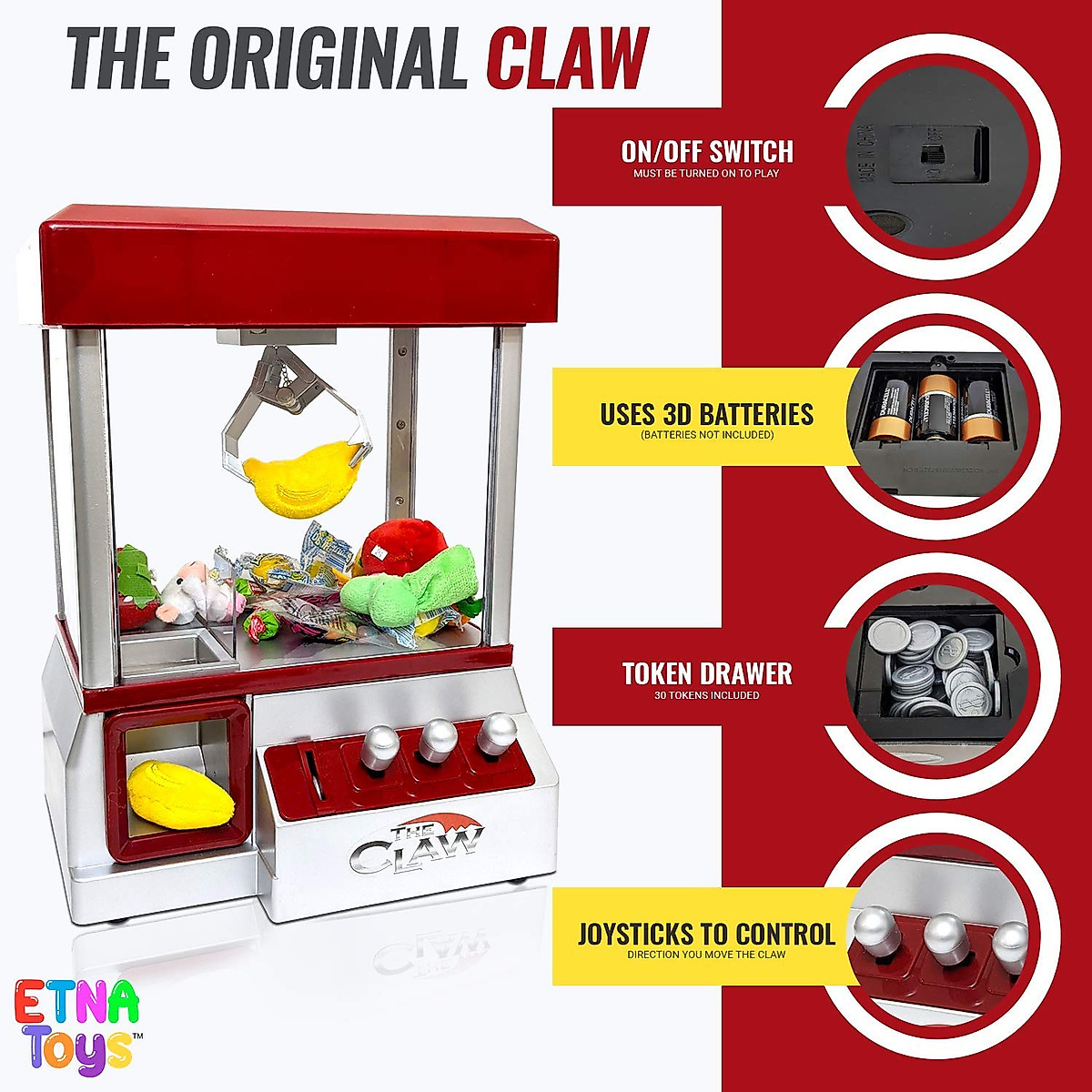 Etna Electronic Arcade Claw Machine Mini Candy Prize Dispenser Game with Sound