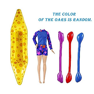 E-TING Beach Bikini Swimsuit Mermaid Dress Outfits with Toy Boat Ship Kayak Accessories for 11.5-inches Girl Doll