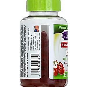 Vitafusion Extra Strength Vitamin B12 Gummy Vitamins for Energy Metabolism Support and Nervous System Health Support, Cherry Flavored, America’s Number 1 Brand, 45 Day Supply, 90 Count