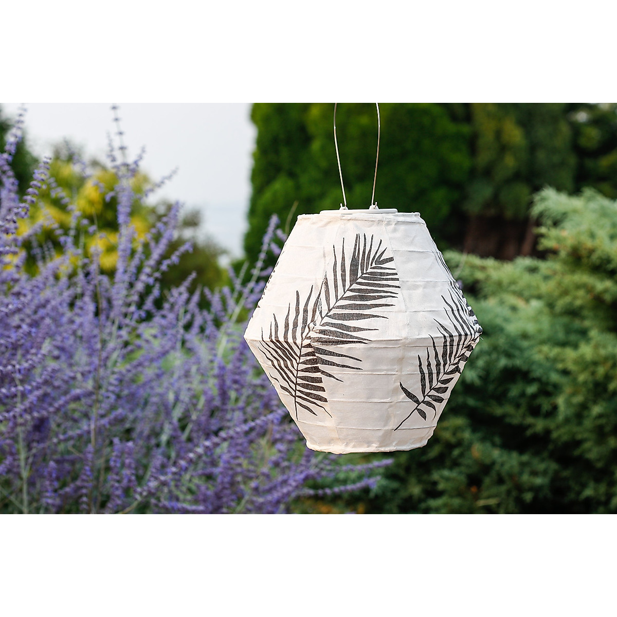 Allsop 31860 Soji Canvas Black Palm Solar Lantern