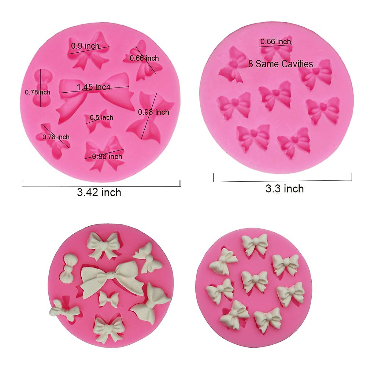 LAMXTX Mini Bow Silicone Fondant Mold Bowknot Candy Chocolate Mold Cake Cupcake Decoration For Birthday Party