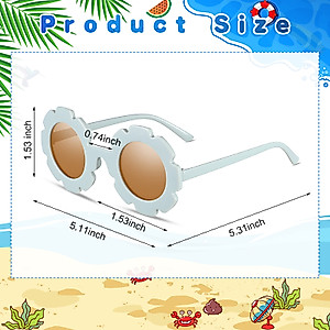 12 Pairs Kids Round Flower Sunglasses Flower Shaped Sunglasses Cute Outdoor Sunglasses Eyewear for Kids (Fresh Colors)