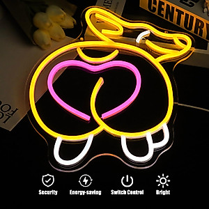CKTBLEY Corgi Neon Sign, Acrylic, 14.9 x 12.9 inches, USB Powered, Modern Decorative Signage with Pink Heart for Home, Office Wall Decor, Pet Shop, Birthday Gifts