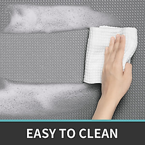 DEXI Kitchen Rugs Anti Fatigue Cushioned Comfort Standing Mats 2 Pieces Set Waterproof Runner Mats Easy to Clean 17"x59"+17"x79" Grey