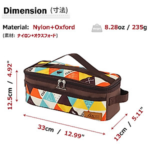 Azarxis Camping Cooking Utensils Organizer Bag Travel Storage Bag Portable Small Stuff Case for Storing Flatware Cutlery Digital Accessories Cosmetics Makeup Brushes (Brown with Triangle Shape)