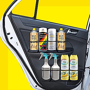 Artsculpture Spray Bottle Rack | Easy Install Wall Mount Hardware Included | Heavy-Duty Powder Coated Steel Can Storage Holder for Garage and Home | Craft Workspace Paint Bottle Organizer, Black