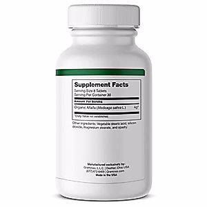 Graminex Alfalfa Tablets - Non-GMO Green Superfood Supplement with Vitamins, Minerals, Amino Acids - 240 Tablets