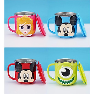 Everyday Delights Princess Aurora Pink Durable Stainless Steel Insulated 3D Cup with Lid, 250ml