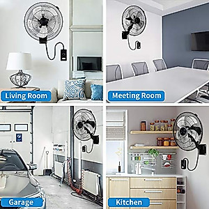 Simple Deluxe 18 Inch Household Commercial Wall Mount Fan 1 Pack,Black