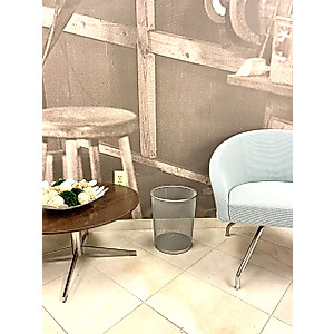 Rubbermaid Commercial Concept Collection Mesh Metal Wastebasket/Trash Can/Bin, 5 GAL, Silver (FGWMB20SLV)