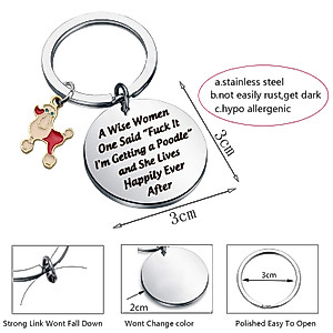 TGBJE Poodle Gift Poodle Mom Gift A Wise Woman Getting A Poodle and She Lived Happily Ever After Gift for Poodle Lover (Poodle Keychain)
