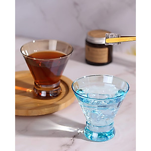 Physkoa Colored Martini Glasses Set of 6, Colorful Cocktail Glasses,Margarita Glass,Short Tumblers,Cosmo,Espresso Martini,Coupe Glasses, Drinkware for Wedding,Birthday,Housewarming,Party 8oz