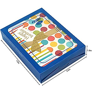 padike Unique Designs Birthday Cards Box Set - Birthday Greeting Cards - 15pc Happy Birthday Cards and 5pc Thank You Cards - Envelopes and Gold Seals