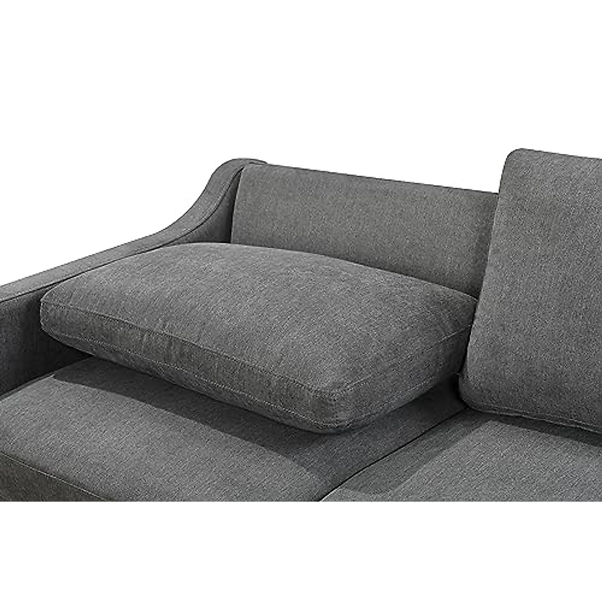 ERYE Modern Convertible Futon Sofa Bed, Adjustable Functional Loveseat Compact Foldable Love Seat,Comfy Sleeper Daybed 3 in1 Recliner Sofa & Couch for Small SpaceDark Gray Queen Size with 2 Pillows