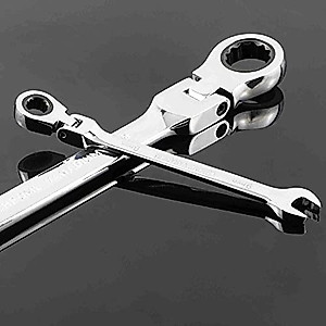 TR TOOLROCK 12pcs Flex Head Ratcheting Wrench Set- 8-19mm Metric Ratchet Combination Wrenches CrV Gear Spanner Set