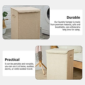 CAXUSD Home Laundry Basket Laundry Baskets with Lid Laundry Basket for Multifunction Laundry Basket Toy Organizer Bins Queen Size Blankets Foldable Laundry Baskets Beige Fabric