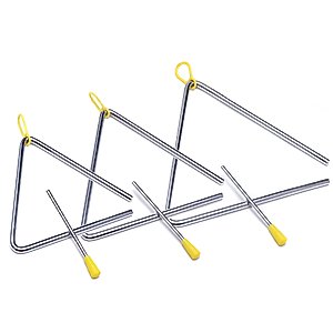 Triangle Instrument 3 Packs 6 7 8 Inch Percussion Instrument Set Hand Percussion Triangles with Striker