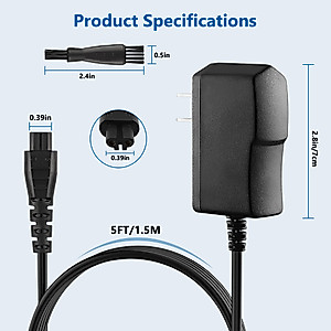 FNKTQL 5V for Remington Charger, Replacement Charger for Remington HC5870 HC4250 PF7500 PF7600 PG6250 PG6255 PG6170 PG6171 XR7000 XF8550 XF8700 Electric Razor Power Cord with Cleaning Brush