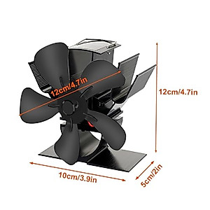 5 Blade Heat Powered Stove Fan Small Fireplace Fan Log Wood Burner Eco-Fan Quiet Fireplace Fan Heater Efficient Heat Distribution (Color : Stove Fan)