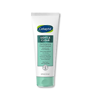 Cetaphil Acne Face Wash, Gentle Clear Clarifying Acne Cream Cleanser with 2% Salicylic Acid, Deep Cleans & Treats Acne Prone Skin, Skin Care for Sensitive Skin, 4.2oz