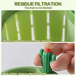 2Pcs Cactus Sink Strainer,Cactus Kitchen Sink Drain Strainer with Widened Spacer,Press Automatic Dumping Basket,Multi-Functional Home Use Cactus Sink Draining Basket Filter Net Lifting Basket