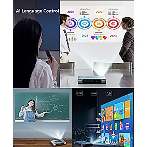 X5 Projector 4K, 15000 Lumens, ACE Picture Quality Enhancement Engine, MEMC Motion Compensation, HDR 10, Supports 3D/4K Input for Movies and Games, Built-in Speaker/Battery Portable Projector