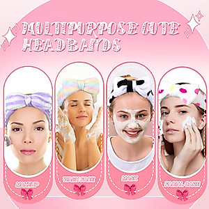 Newcotte 24 Pcs Sleepover Party Supplies: 12 Plush Eye Masks, 12 Hair Bands with Bows, Faux Fur Headbands for Girls and Women (Colorful Style)