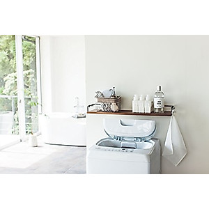 YAMAZAKI home Tower Wall-Mounted Wood Shelf Black