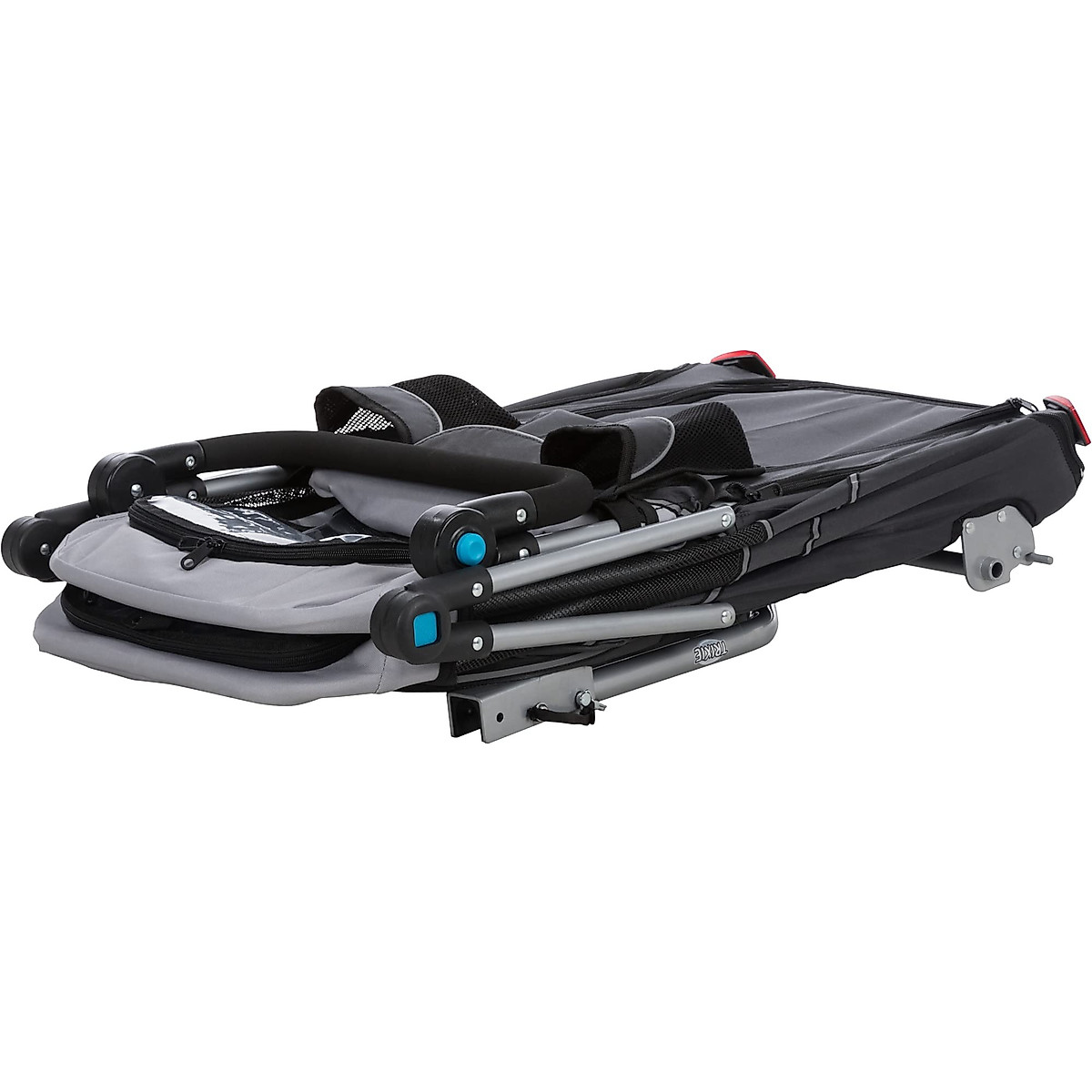 TRIXIE 2-in-1 Dog Bike Trailer and Pet Stroller for Medium Dogs up to 66 lbs, Quick Set-up and Fold Down, Gray