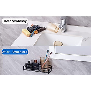 caelsikay Tabletop Metal Wire Basket Bathroom Stainless Steel Storage Basket 2 Pack Rectangular Organizer Holder Wall Mounted for Home Kitchen Cabinet