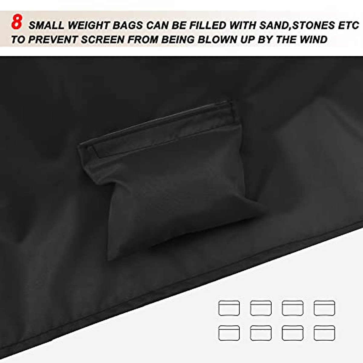 COOSHADE 7.5-11FT Patio Umbrella Mosquito Netting Polyester Screen Mesh Net for Outdoor Umbrella with Zipper Door and Weight Bag Black