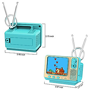 E-MODS GAMING Retro Games Console GV300S Mini TV Style 308 Video Games Player with Handheld Gamepad & AV Output - 3.0 Inch Screen Electronic Games Machine Xmas Gift for Kids Adults (Turquoise)