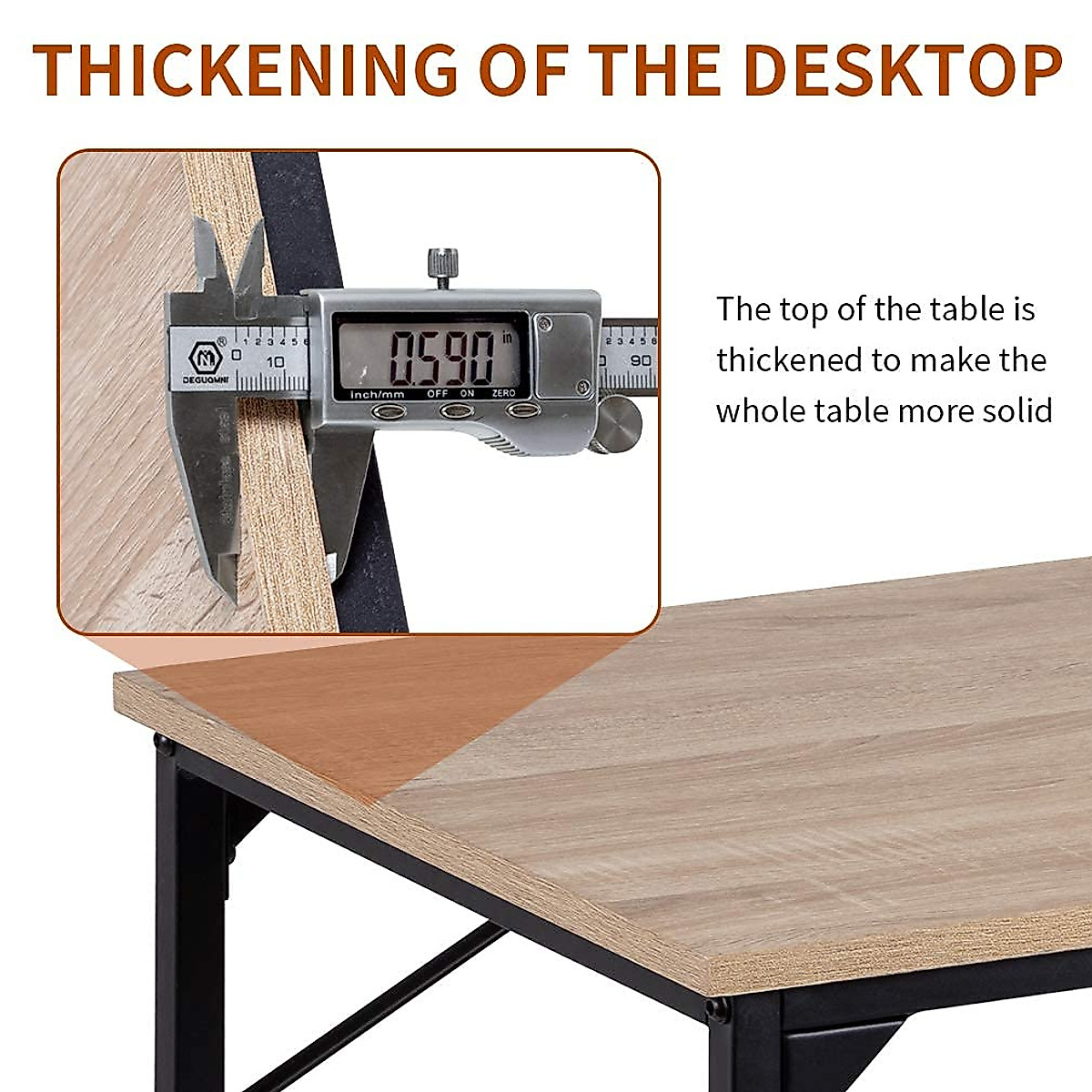 Computer Desk,39.4 inches Home Office Desk Writing Study Table Modern Simple Style PC Desk with Metal Frame，Nature