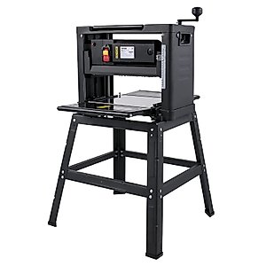 Mophorn Thickness Planer, 13" Width, 8000 RPM Worktable Benchtop Planer, 15Amp 1800W Powerful Motor, 6m/min Feeding Speed 0.2"-6.3"Cutting Thickness Planer, w/Iron Stand Dust Exhaust for Woodworking