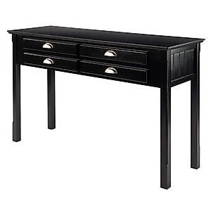 Winsome Timber 29.1 x 47.6 x 15.7-Inch Solid Beech Wood Hall/Console Table, Black (20450)