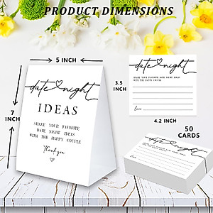 Minimalism Bridal Shower Games Date Night Sign, 1 Date Night Sign and 50 Date Night Cards, Bridal Shower Decorations, Wedding Shower Game-DNYH11