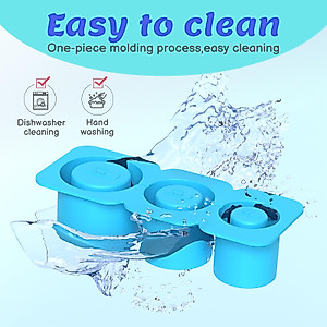 Ice Cube Tray for Cup, 3 Hollow Cylinder Ice Cube Molds, 3 in 1 Silicone Ice Cube Molds With Lid for 30-40 oz Tumbler Cup, Ice Cube Trays for Chilling Cocktails, Whiskey