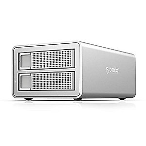 ORICO 2 Bay RAID Hard Drive Enclosure USB 3.0 to SATA for 2.5/3.5 inch HDD SSD Support 32TB, Build Cooling Fan, with Power Adapter for Enterprise Data Storage Backup, Server Expansion-3529RU3