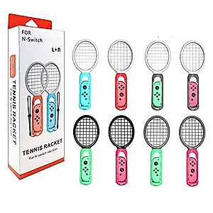 Tennis Racket for Nintendo Switch Joy-con，Grips for Switch Joy-con, Fit Somatosensory Games like Mario Tennis Aces - Two Pack